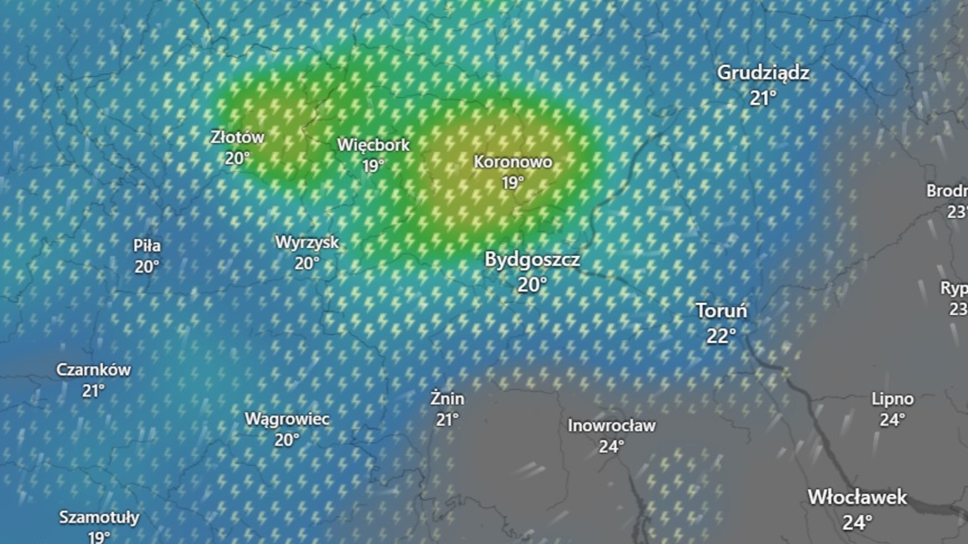 Radar pogodowy: Bydgoszcz. Mapa burz i opadów na żywo - Wiadomości ...