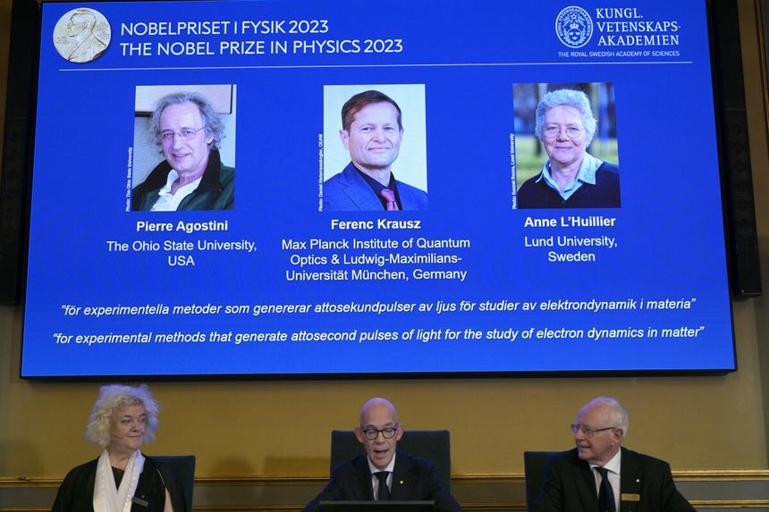 Nagroda Nobla z fizyki 2023. Laureaci to Pierre Agostini, Ferenc Krausz ...