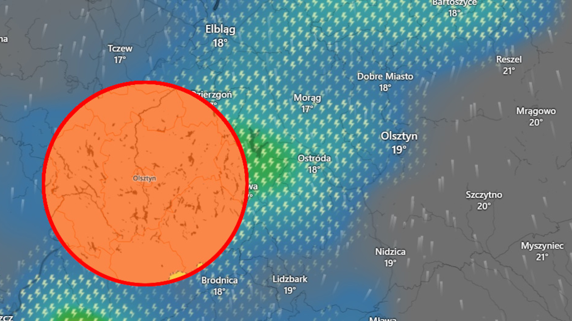 Radar pogodowy dla Olsztyna. Mapa burz i opadów na żywo - Wiadomości ...