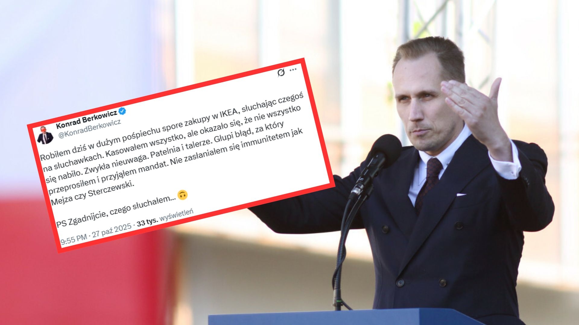 Berkowicz tłumaczy się z incydentu w Ikei. "Okazało się, że nie ...
