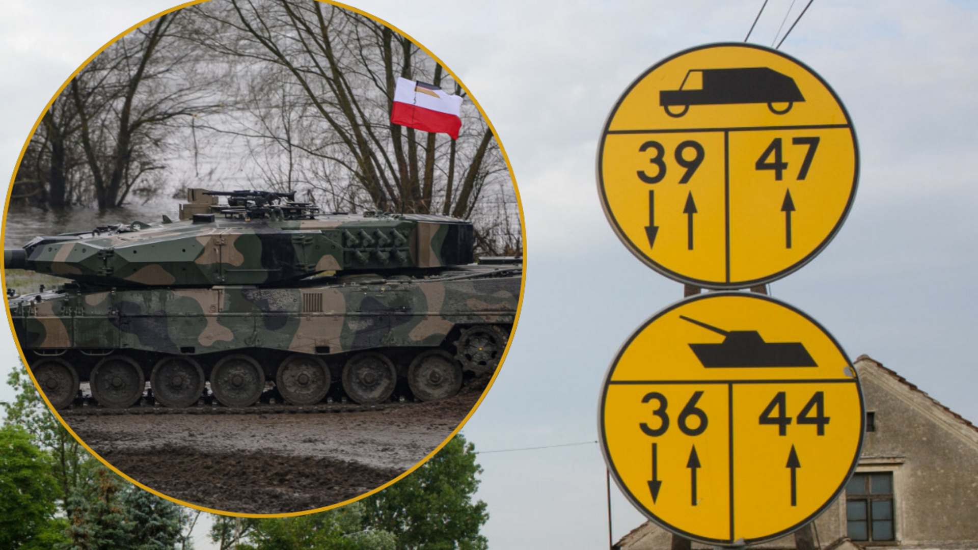 Znak drogowy z czołgiem przy polskich drogach. Co symbolizuje to ...