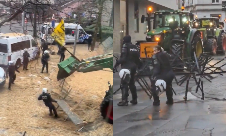 Rolnicy starli się z policją, płoną stosy opon i słoma. W mieście ...