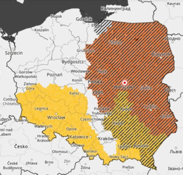 Wystąpią zjawiska downburst i microburst. Miejscami możliwe poważne ...