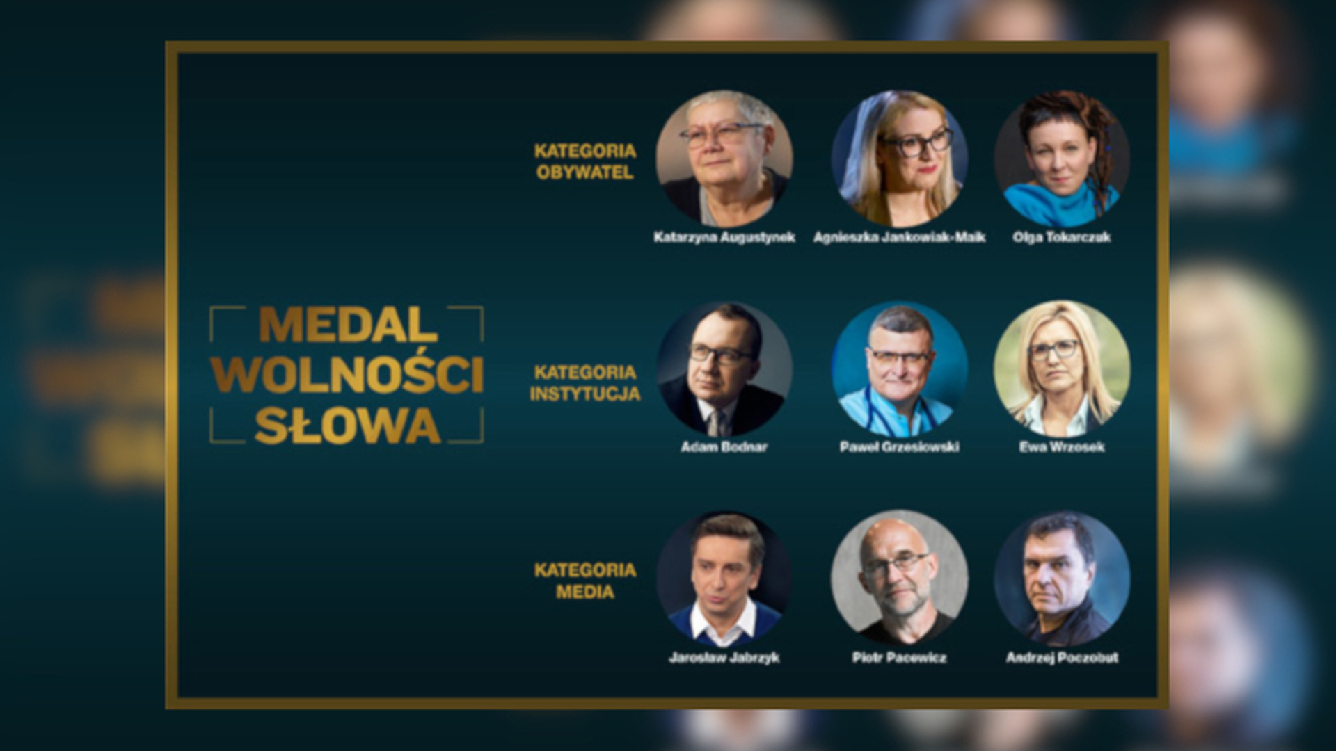 Medale Wolności Słowa. Wśród nominowanych Bodnar, Tokarczuk i babcia ...