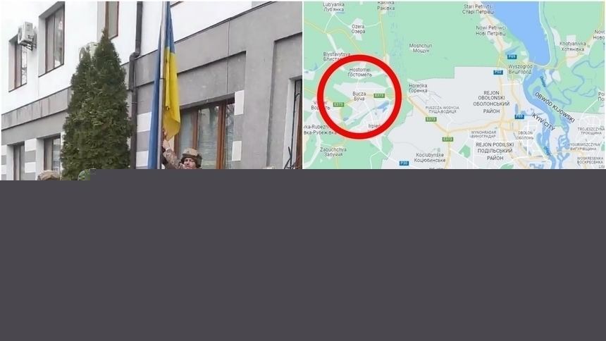 Bucza odbita z rąk Rosjan. Ukraińcy znów powiesili w mieście swoją ...